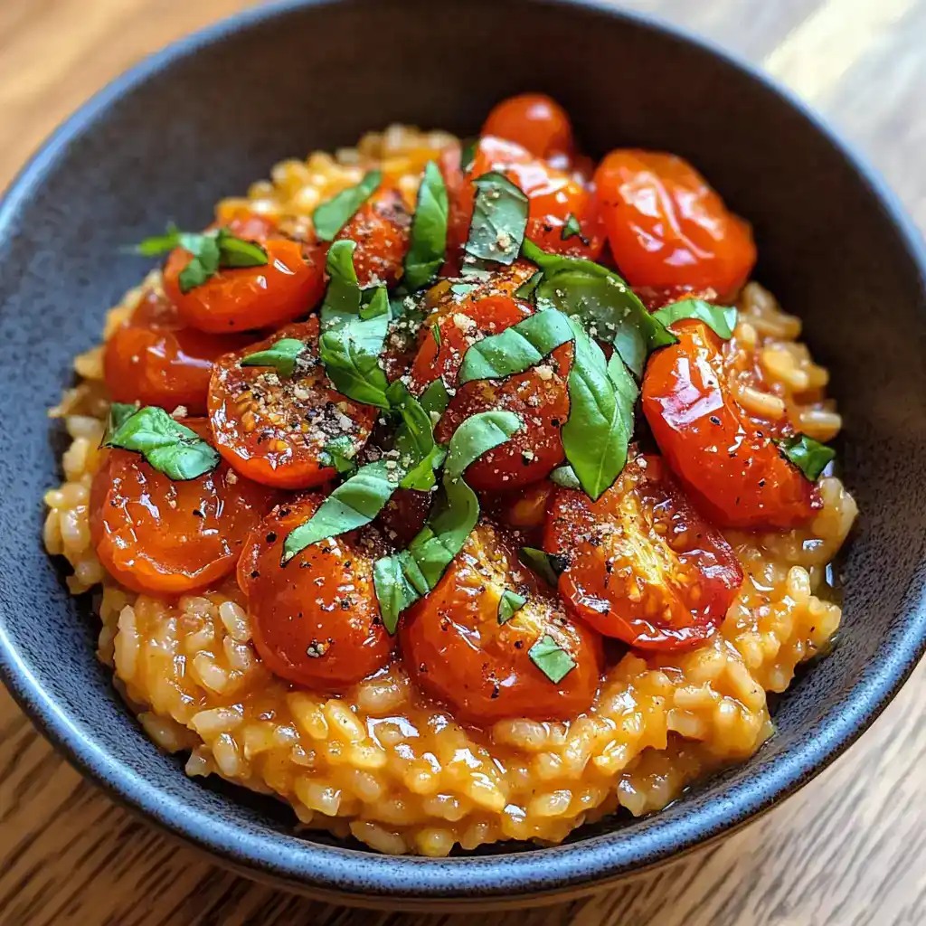 Easy Roasted Tomato Risotto Recipe - Creamy Plant-Based Italian